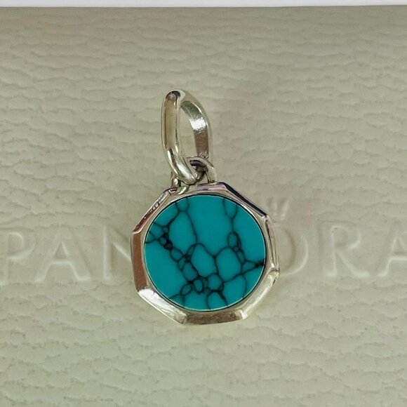 Pandora | Jewelry | Pandora Turquoisecolored Engravable Mini Medallion ...